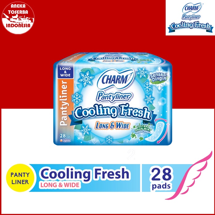 Jual CHARM PANTYLINER COOLING FRESH LONG & WIDE | Shopee Indonesia