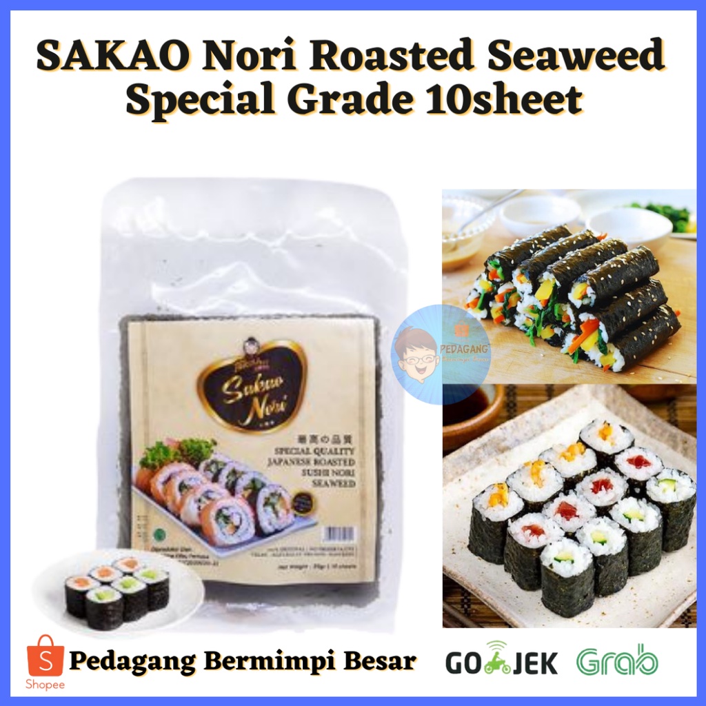 Jual Sakao Nori Roasted Seaweed Special Grade 10sheet/ Sushi Nori 10sheet/ Sakao Special Grade ...