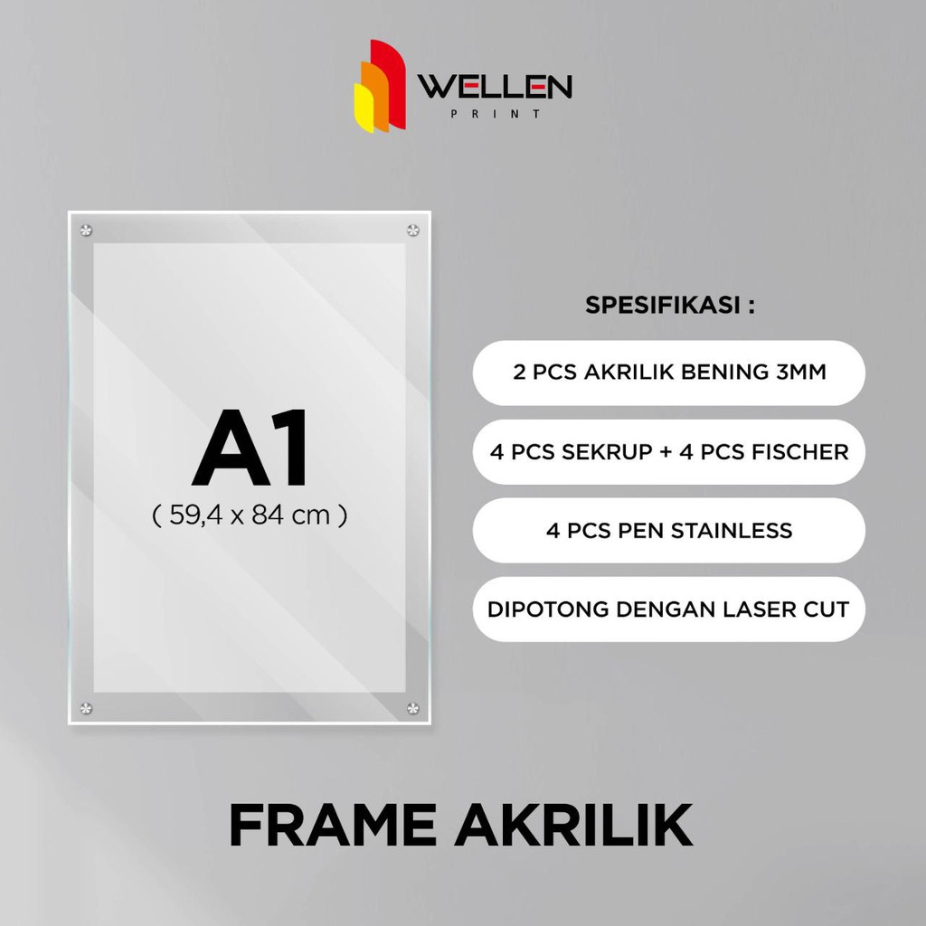 Jual WELLEN PRINT - Frame Akrilik / Bingkai Pigura Dinding / Wall Poster Display Acrylic Size A1 ...