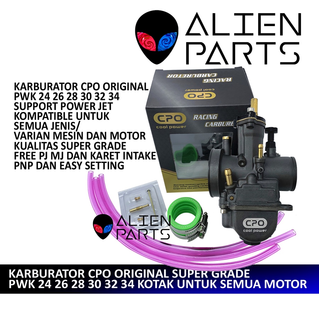 Jual (BISA COD) KARBURATOR CPO ORIGINAL BLACKVIPER PWK 24 26 28 30 32 34 KARBU HITAM BEAT VARIO ...