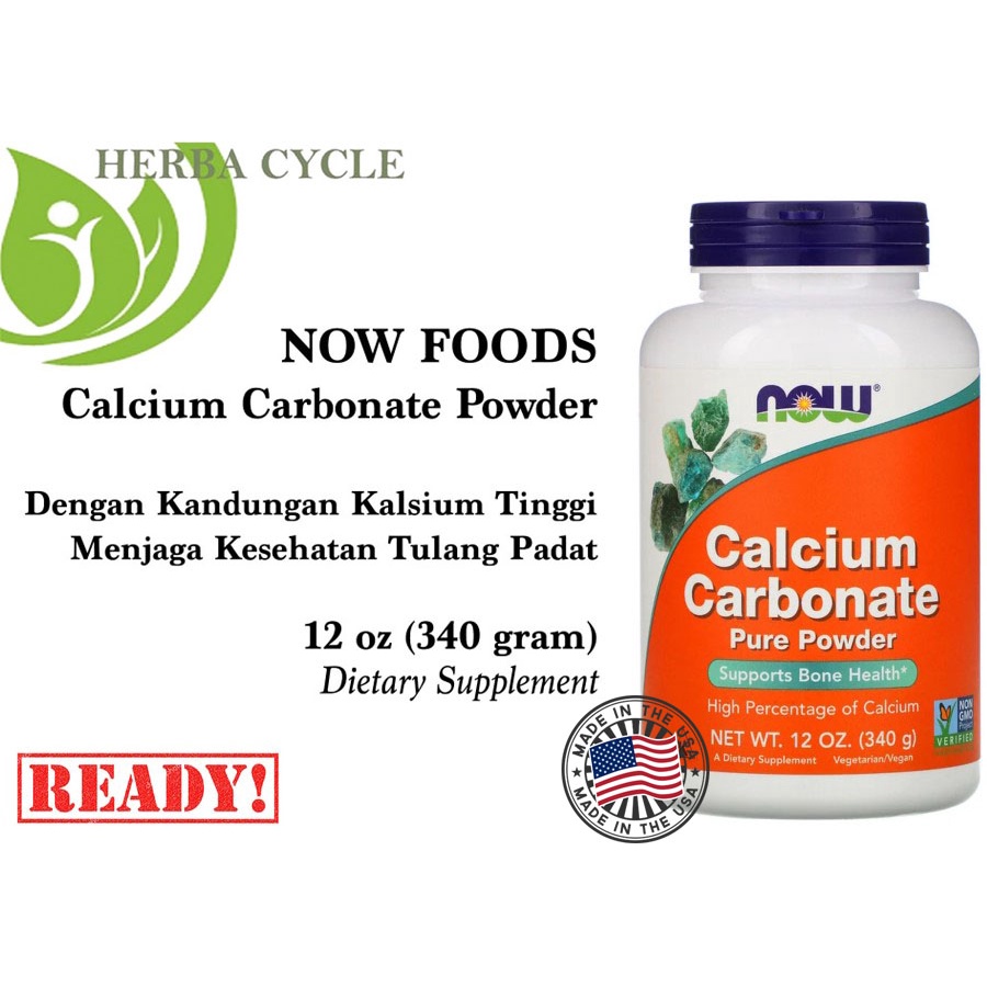 Jual Now Foods Calcium Carbonate Powder 340 g ORI USA Now Kalsium ...