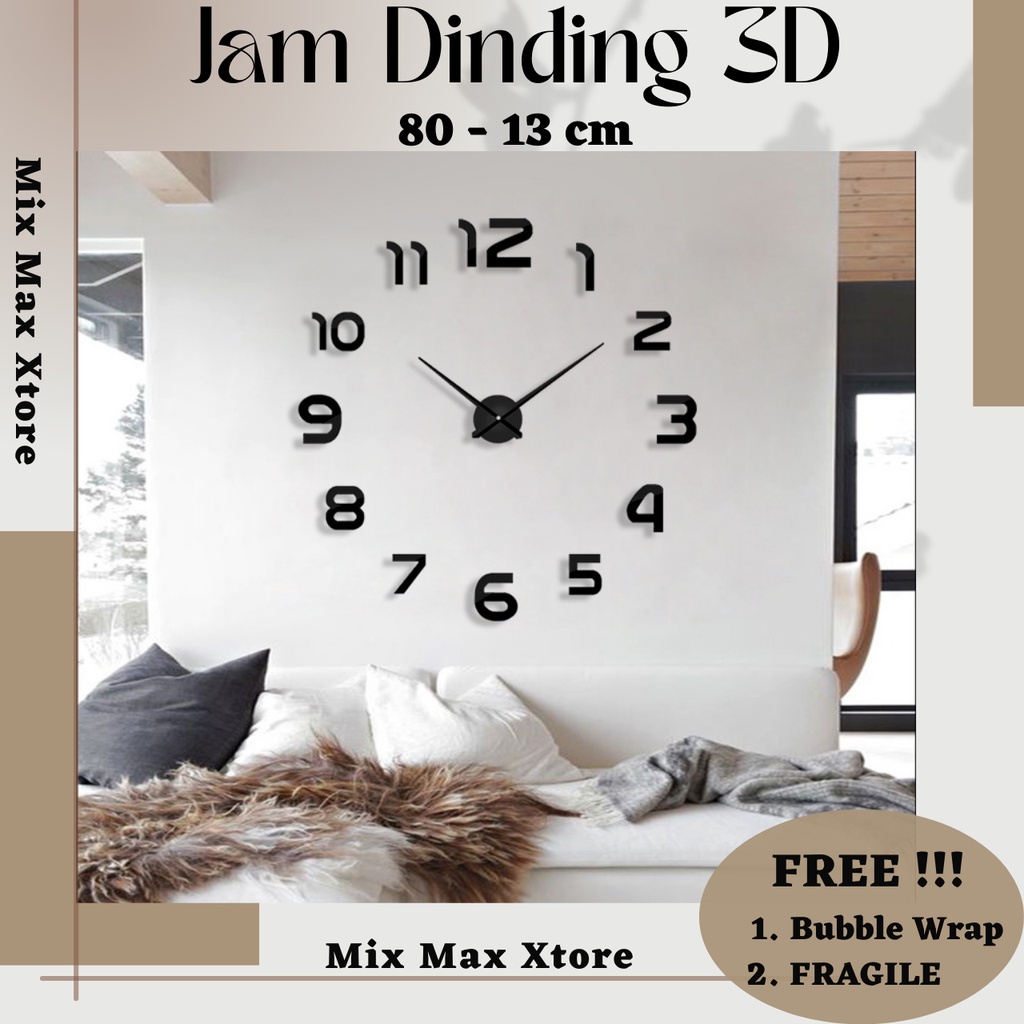 Jual Jam Dinding Besar DIY Giant Wall Clock 80-130cm (DIY-105) / Jam ...