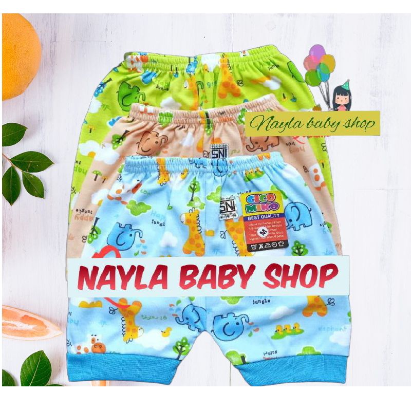 Jual CIKO MIKO 3pcs Celana Pendek Bayi Motif UK M,L SNI | Shopee Indonesia