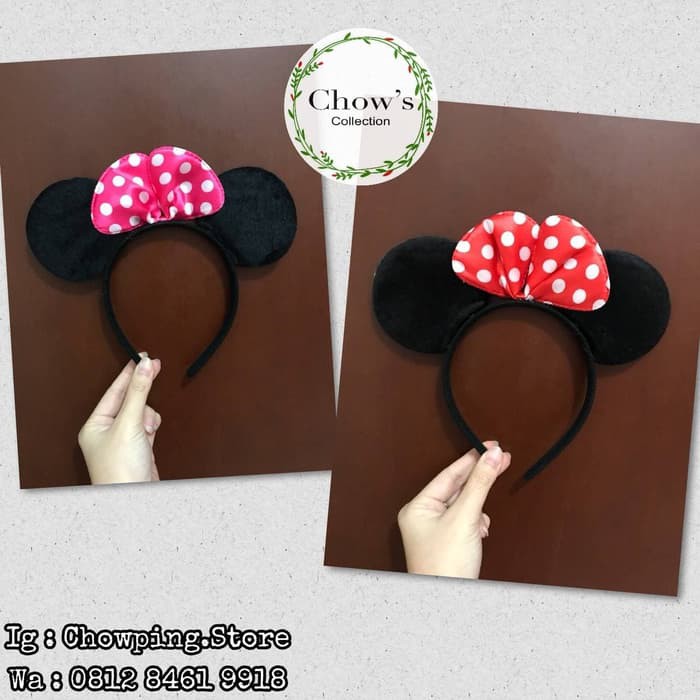 Jual Jual Head Band Minnie Mouse / Bando Minnie Mouse Pita Warna Motif ...