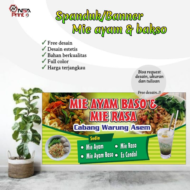 Jual Cetak banner/spanduk, spanduk mie ayam & bakso, Bisa request ...