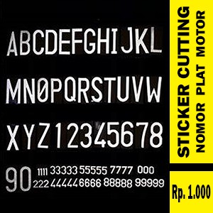 Jual STIKER - STICKER CUTTING ABJAD HURUF ANGKA NOMOR PLAT MOTOR ...