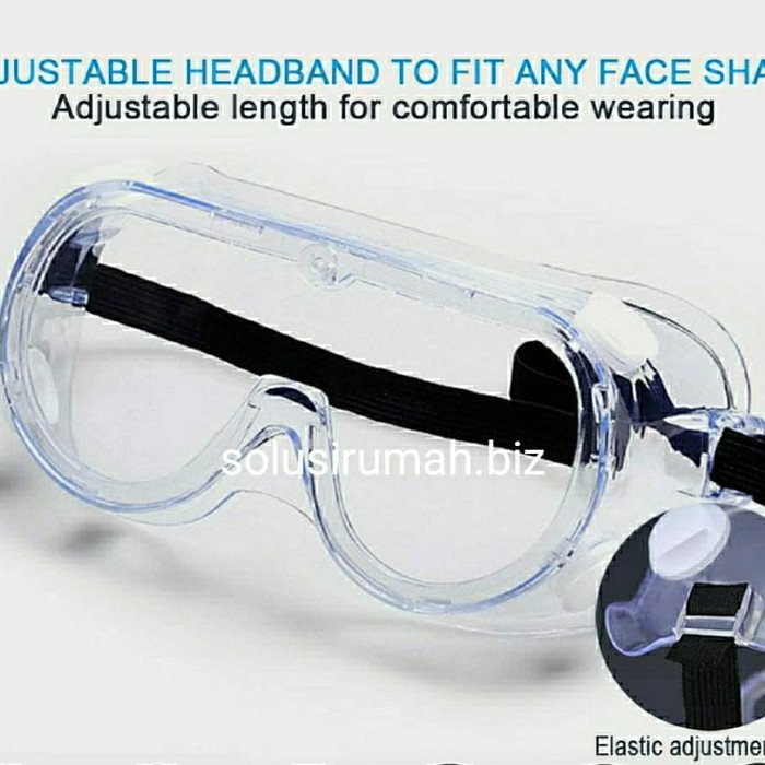 Jual Kacamata Bening Lab Model Renang Pelindung Virus Karet Bening ...