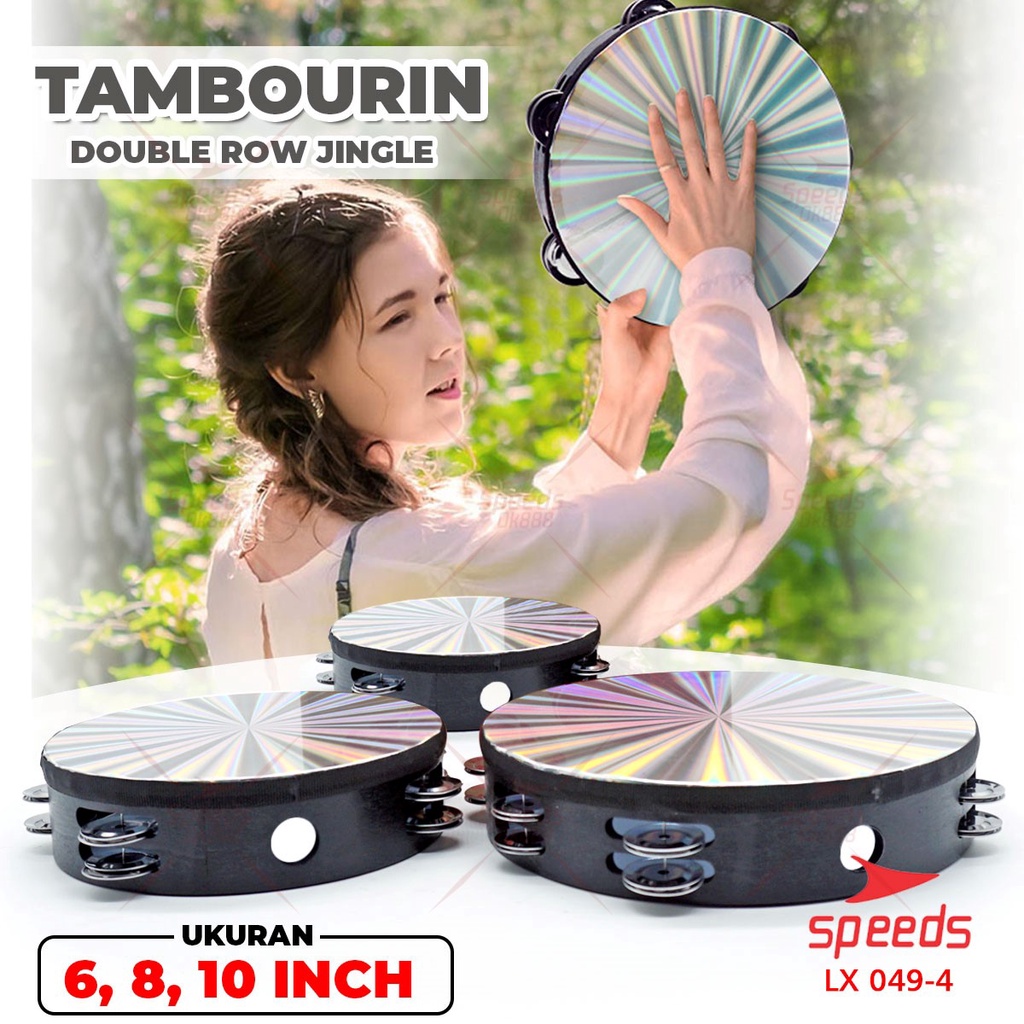 Jual SPEEDS Alat Musik Tamborin Hologram + Kecrekan 8-10 Inch 049-4 ...