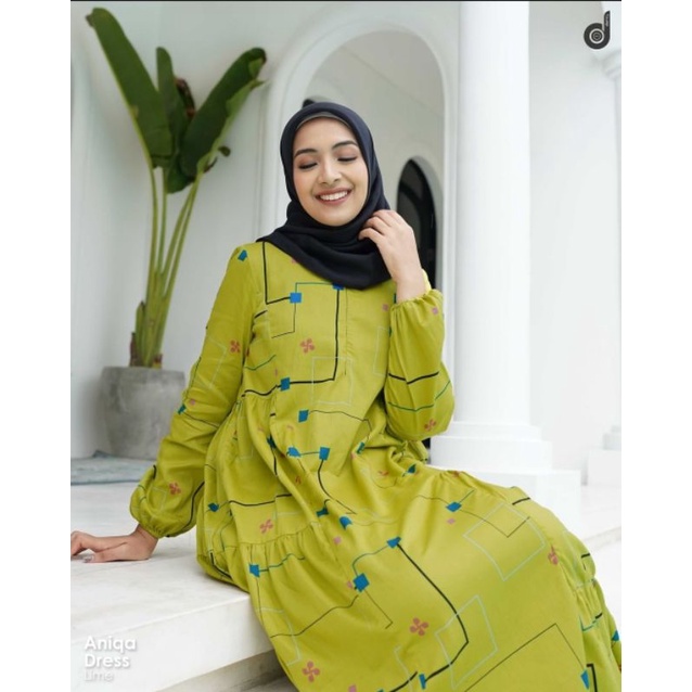 Jual Aniqa dress in lime Deenay Original | Shopee Indonesia