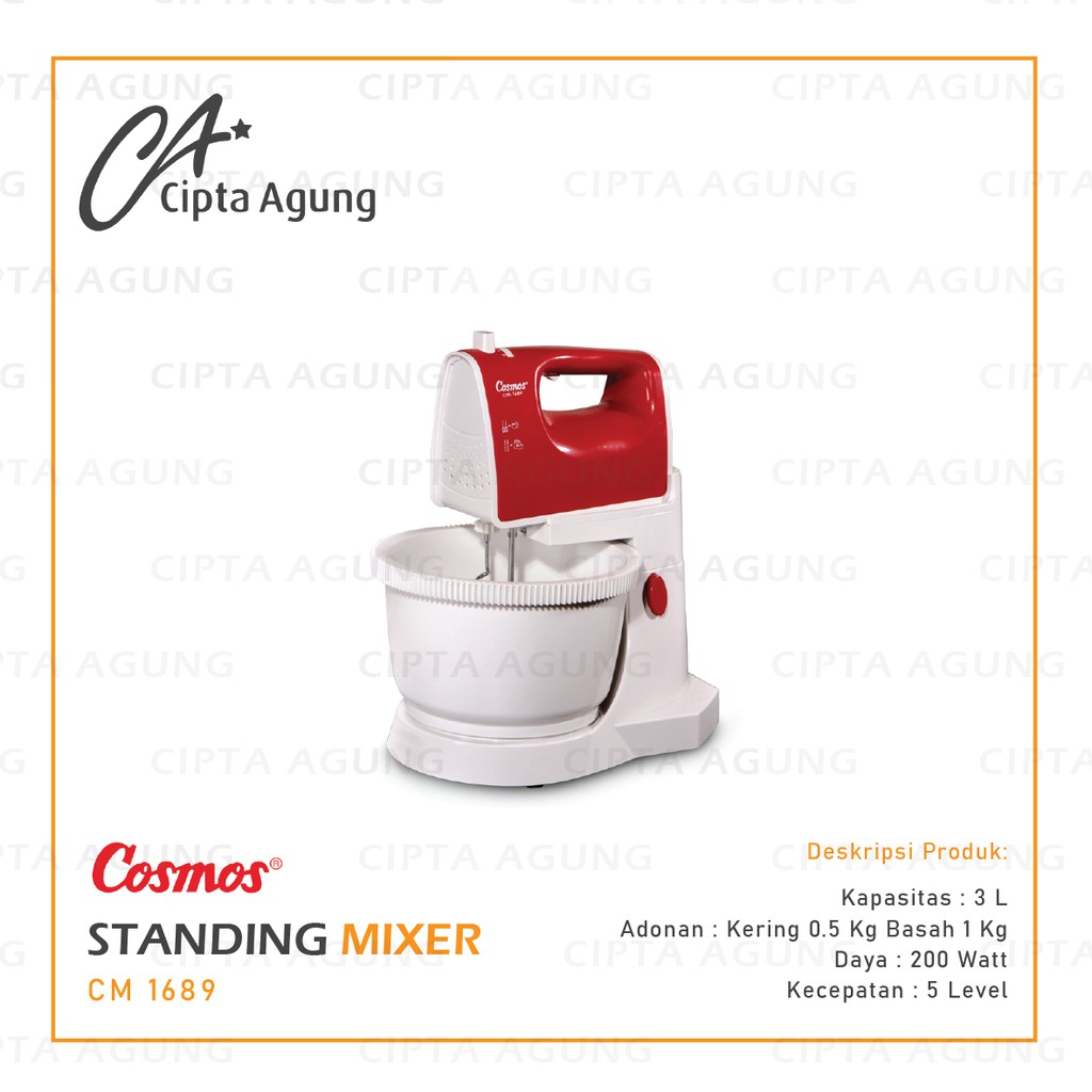 Jual COSMOS STAND MIXER STANDING MIXER COSMOS 3 L CM 1689 CM-1689 ...