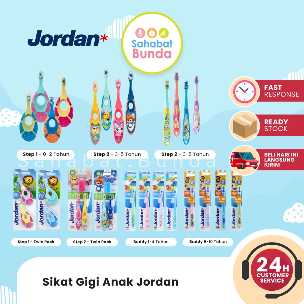 Jual JORDAN 100% ORI Kids Buddy Soft Step 1 2 3 Sikat Gigi Anak Usia 0 ...