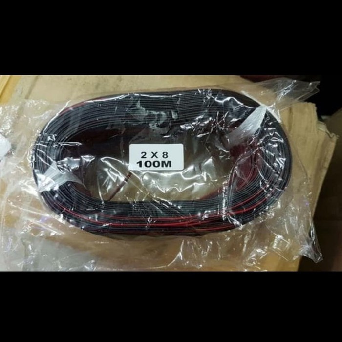 Jual New kabel 2 jalur 1roll 100meter 2x8 merah hitam kabel speaker 2 x ...