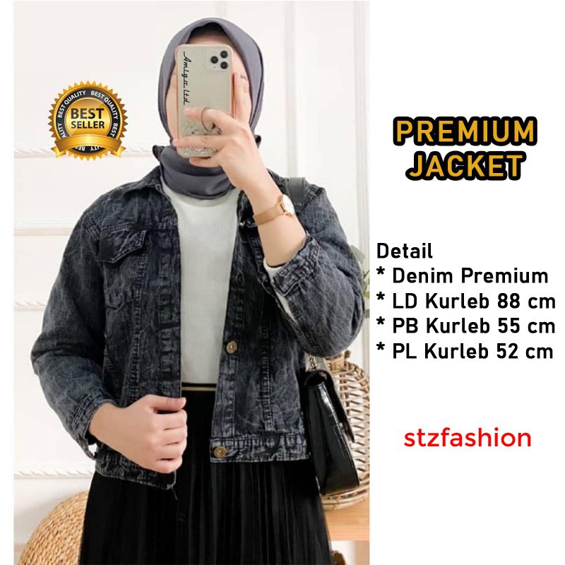 Jual JAKET JEANS WANITA/ JAKET SNOW BLACK WASHED WARNA HITAM SNOWACID ...