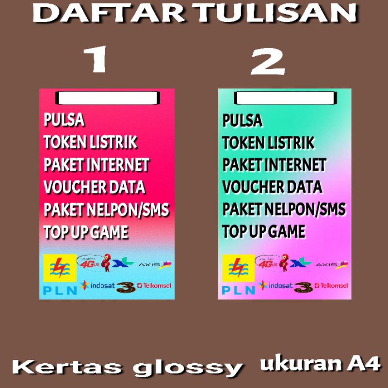Jual DAFTAR TULISAN TERSEDIA A4u4 | Shopee Indonesia