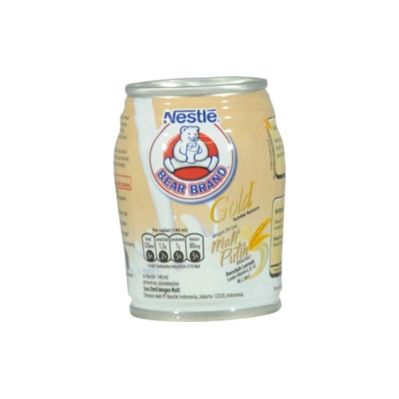 Jual Bear Brand Susu Beruang Gold Malt Putih / Susu Steril Cair / Milk Tin Nestle 140ml | Shopee ...
