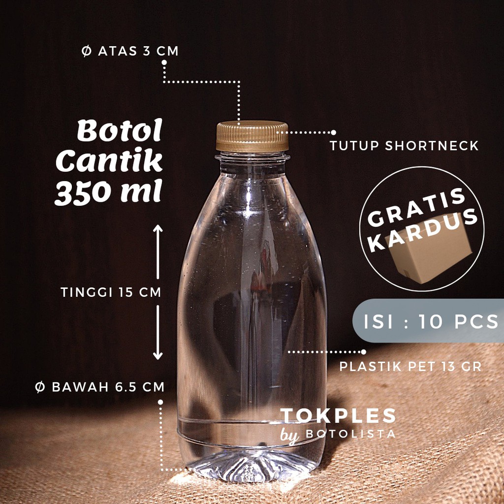 Jual Botol Plastik 350ml Botol Cantik SN (1bal=52 Pcs) FREE Kardus ...