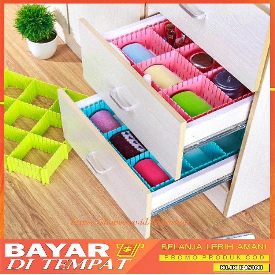 Jual Sekat Laci Organizer Pemisah Pembatas Kotak Lemari 1 Set Isi 4 Pcs ...