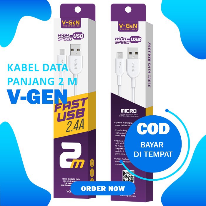 Jual Kabel Data USB V-GeN VCB-16 Fast Charging Kabel Charger Micro USB ...