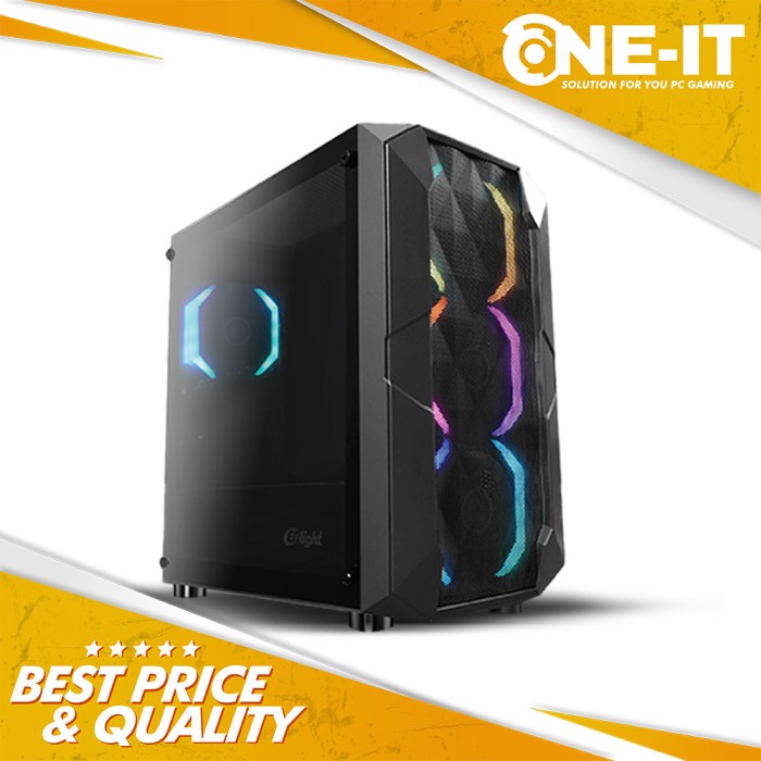 Jual Casing ENLIGHT BLACK SILVER ATX Mid Tower Gaming Case | Shopee ...