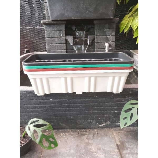 Jual POT SEGI PANJANG UKURAN 50CM + TATAKAN POT SET | Shopee Indonesia