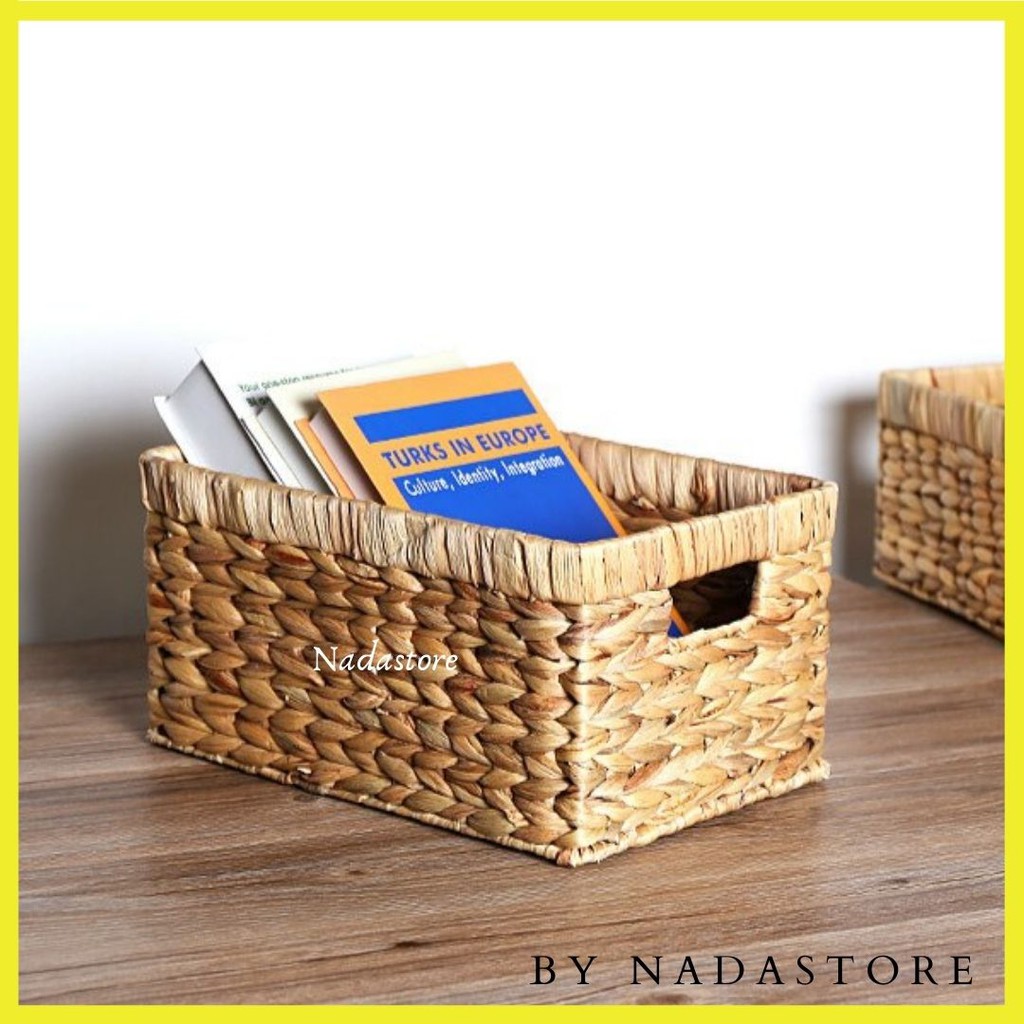 Jual kotak penyimpanan / keranjang anyam / box organizer / wadah ...