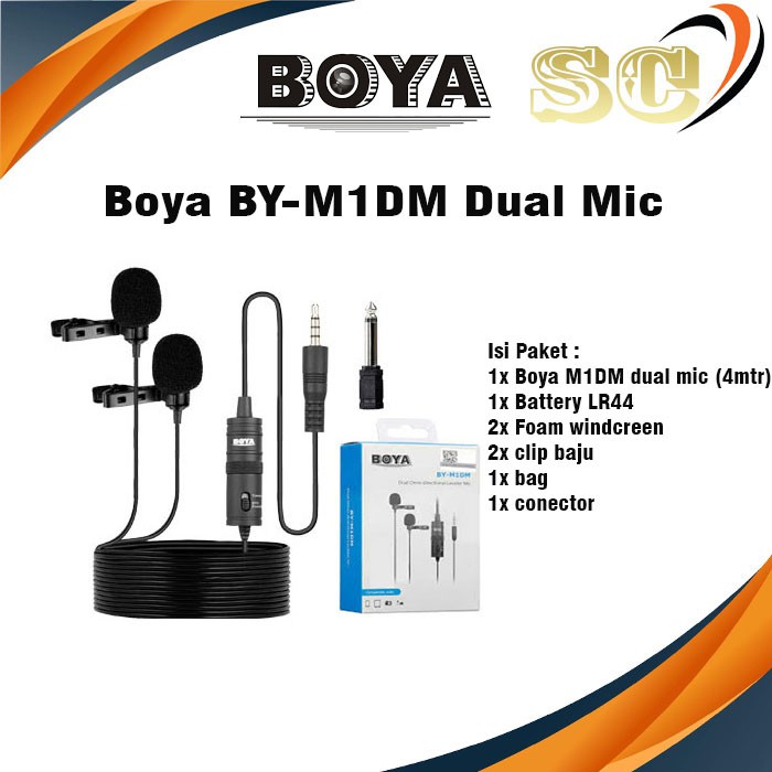 Jual MIC BOYA BY-M1DM BOYA M1DM MIC BOYA CLIP ON DUAL HEAD BY-M1DM | Shopee Indonesia