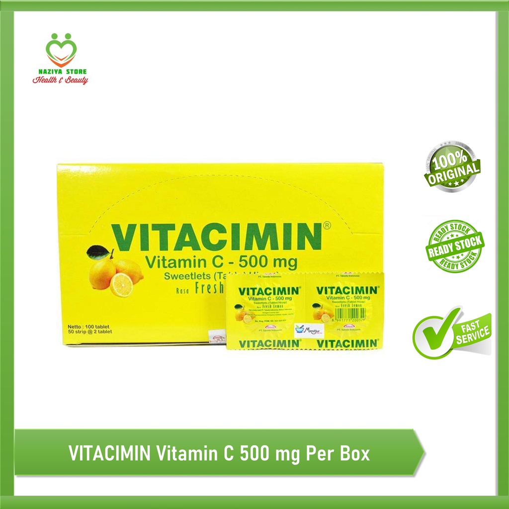 Jual Vitacimin 1 box isi 100 tablet Vitamin C 500 mg Per Box | Shopee ...