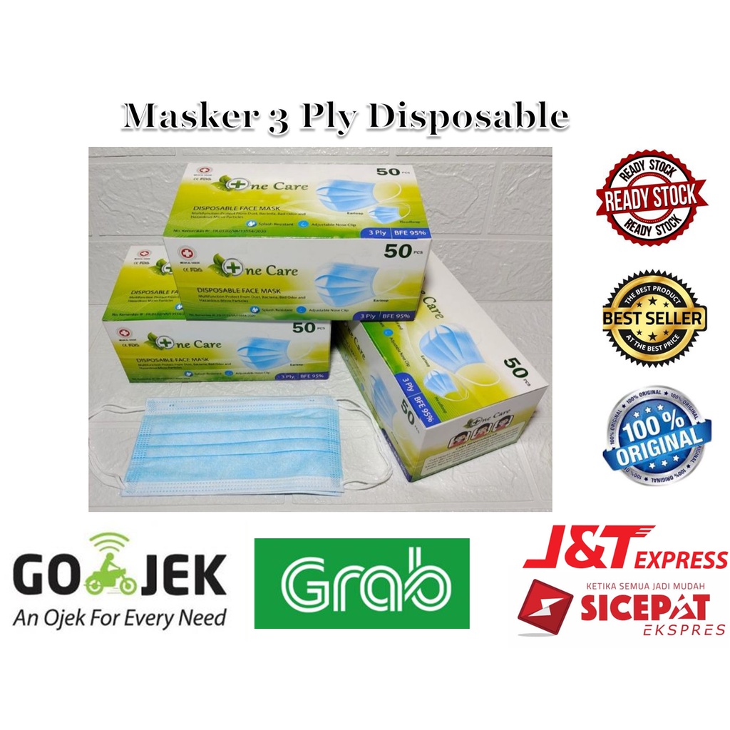 Jual Masker Debu Karet Kuping Masker 3ply Disposable Earloop Masker 3 ...