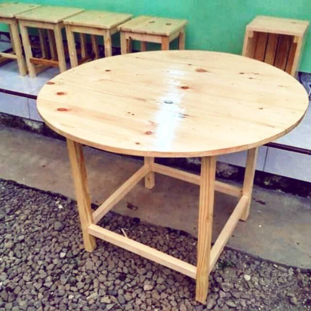 Jual Meja bulat kayu | Shopee Indonesia