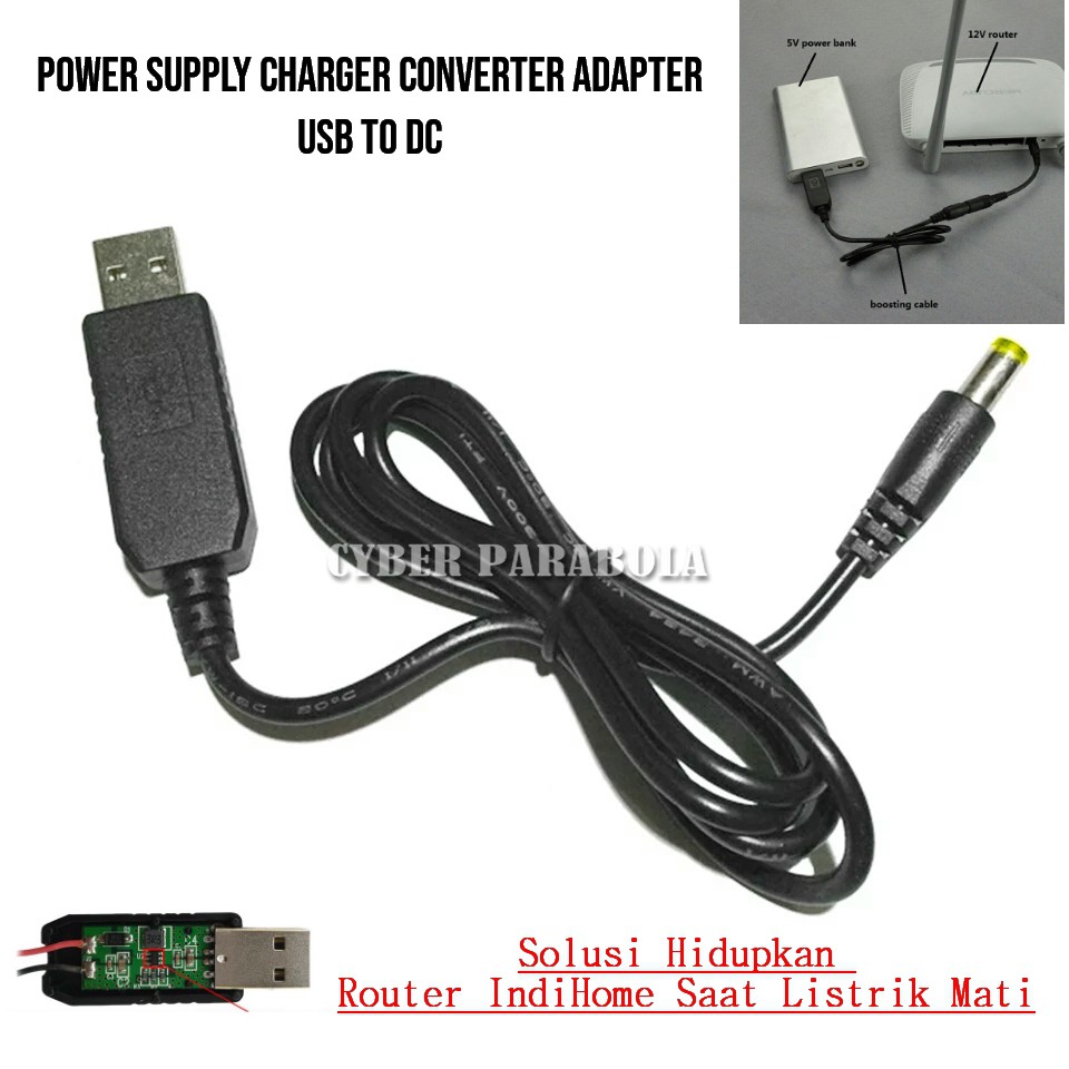 Jual Kabel Step Up USB 5v to 12v DC Power Supply Charger Converter ...