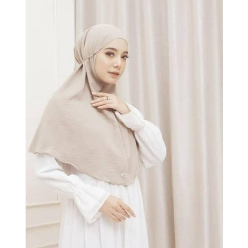 Jual Bergo Maryam Crinkle Airflow/ Hijab Instan Tali | Shopee Indonesia