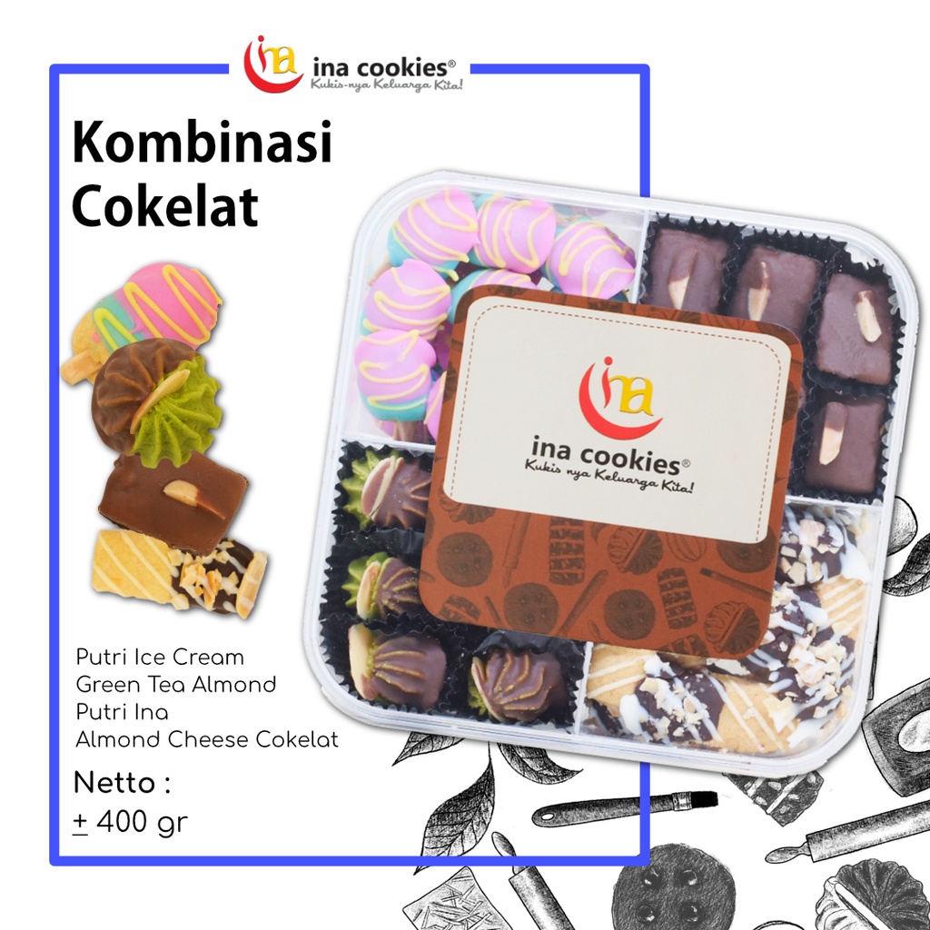 Jual INA COOKIES TOPLES REGULER KOMBINASI COKLAT | Shopee Indonesia