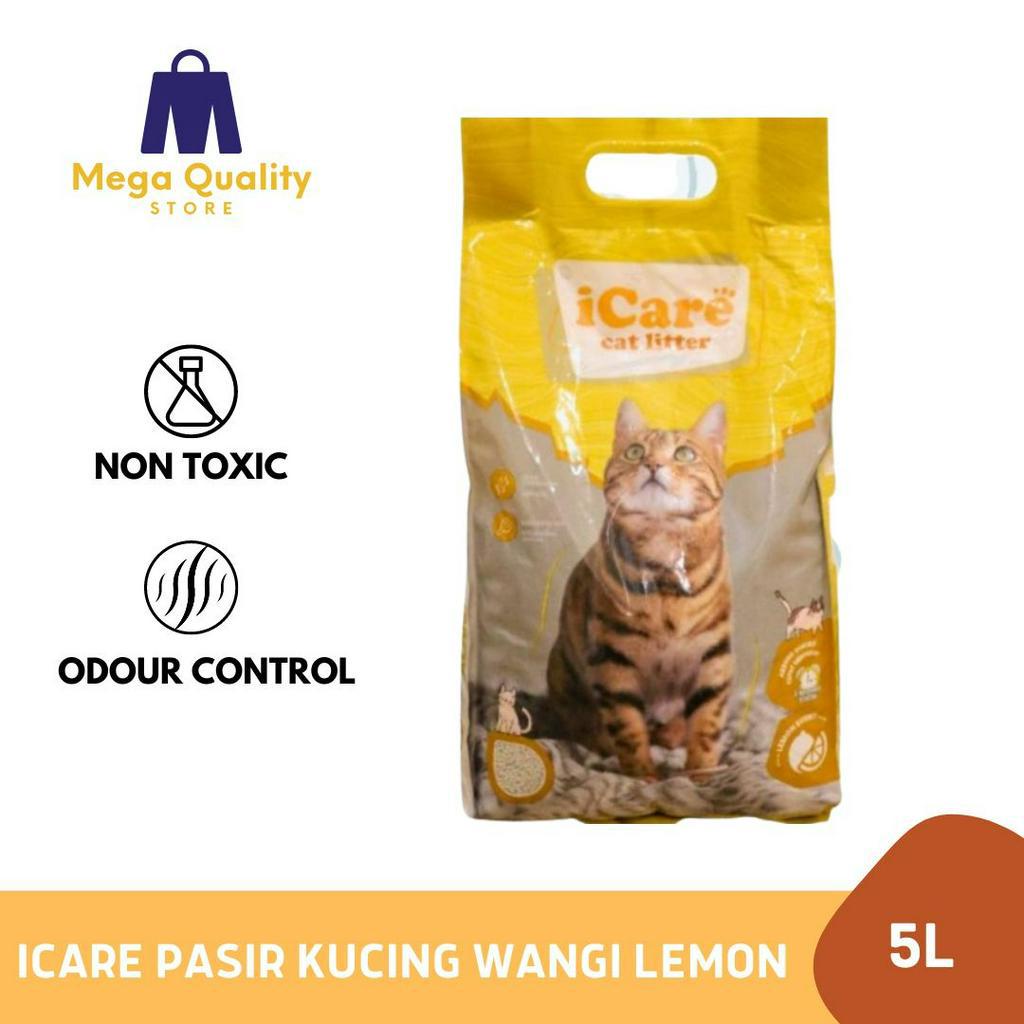 Jual ICARE Premium Import Pasir Kucing Cat Litter Wangi Lemon 5 Liter | Shopee Indonesia