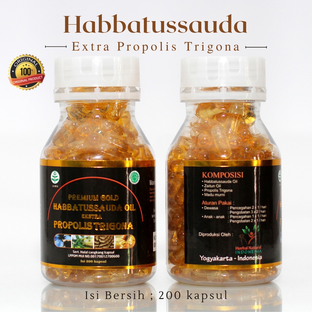 Jual Habbatussauda Extra Propolis Trigona 200 Kapsul | Habbatussauda ...