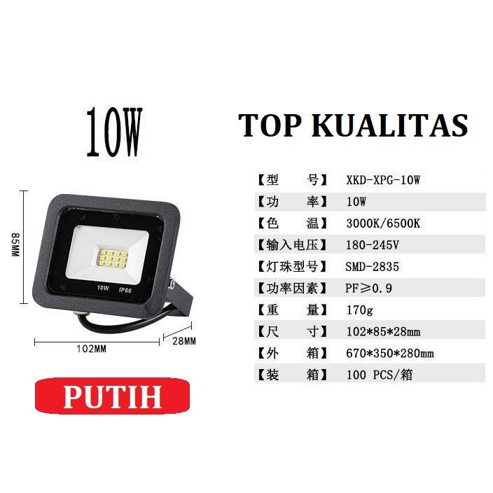 Jual LAMPU SOROT led / tembak / floodlight kap sorot LED 10W LED 20W LED 30W LED 50W SOROT ...