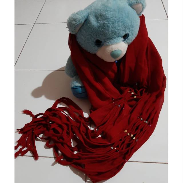 Jual Graziosa Shawl Panjang Pesta Biru/Marun Shafira | Shopee Indonesia