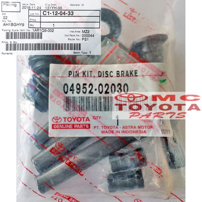 Jual Pin Kit Kaliper Boot Disk Brake Depan Kijang Innova Hilux 04952 ...