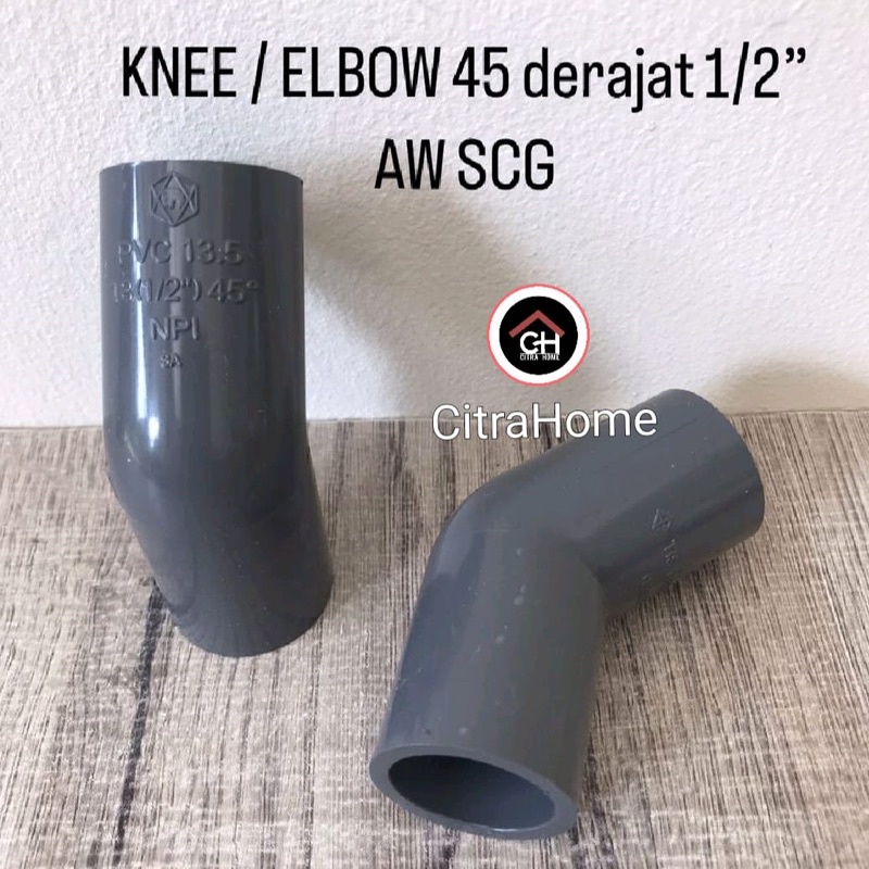 Jual Knee Elbow PVC 45 derajat 1/2” AW SCG | Shopee Indonesia