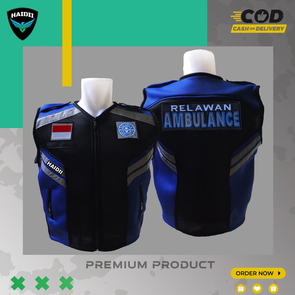 Jual Rompi Patwal Ambulance / Rompi Relawan Ambulance / Rompi ...