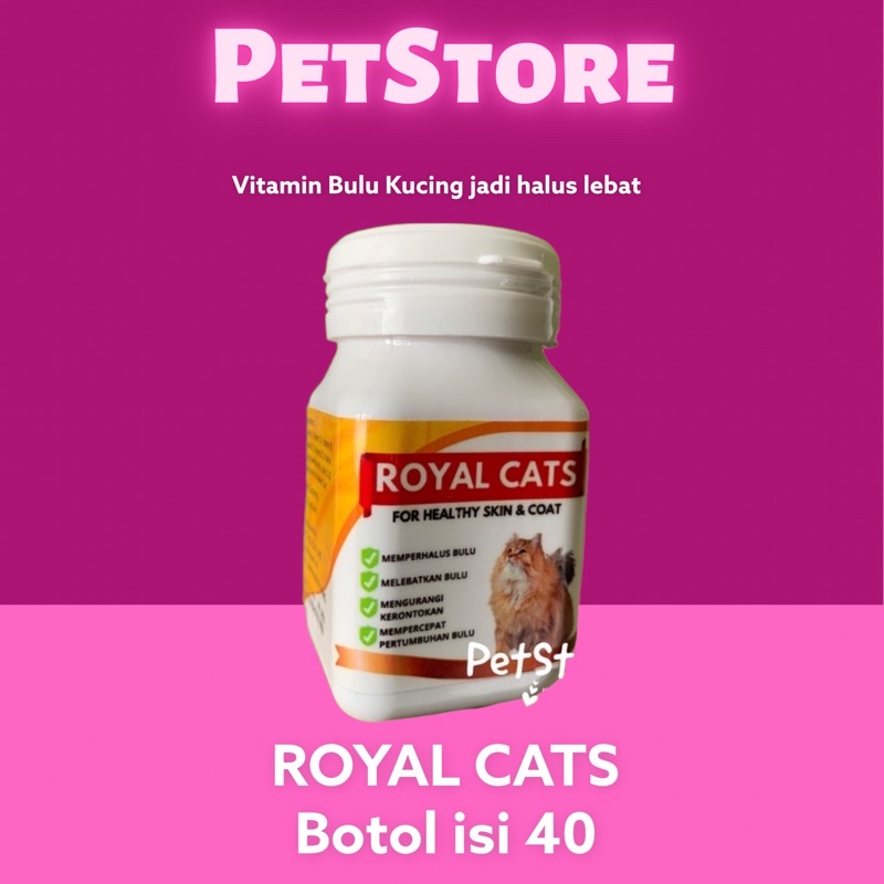 Jual Vitamin Bulu Kucing ROYAL CATS BOTOL Isi 40 Kapsul | Shopee Indonesia