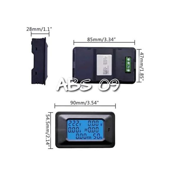 Jual New Voltmeter Ammeter Volt Ampere Watt Kwh Meter Digital Ac Cosphi ...
