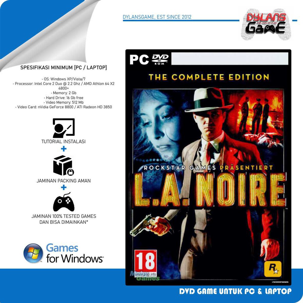 Jual LA NOIRE GAME PC DVD GAME PC / LAPTOP | Shopee Indonesia