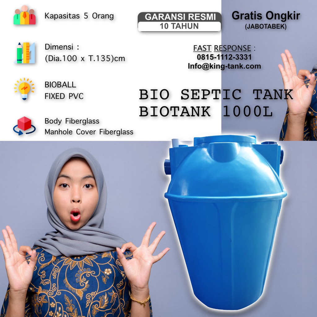 Jual Sepiteng BIOTANK BIOFIL Vertikal 1000 Liter / 1m3 | Shopee Indonesia