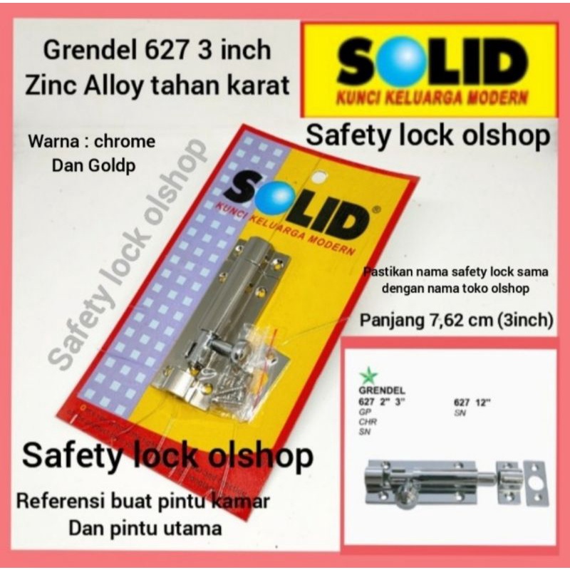 Jual Grendel pintu 627 3inch solid | Shopee Indonesia