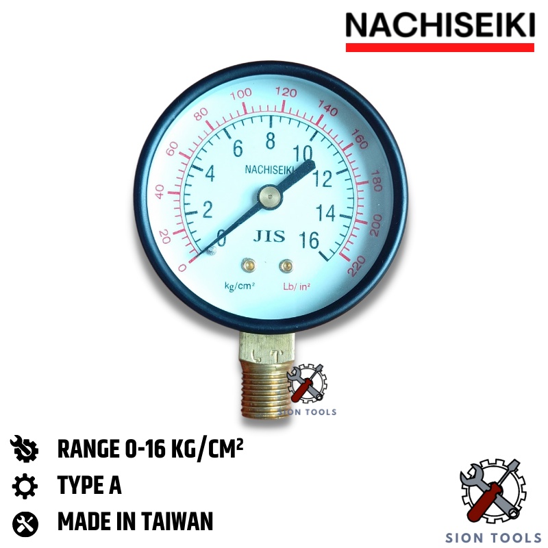 Jual NACHISEIKI PRESSURE GAUGE 16 25 40 60 100 200 315 BAR / MANOMETER / PENGUKUR TEKANAN UDARA ...