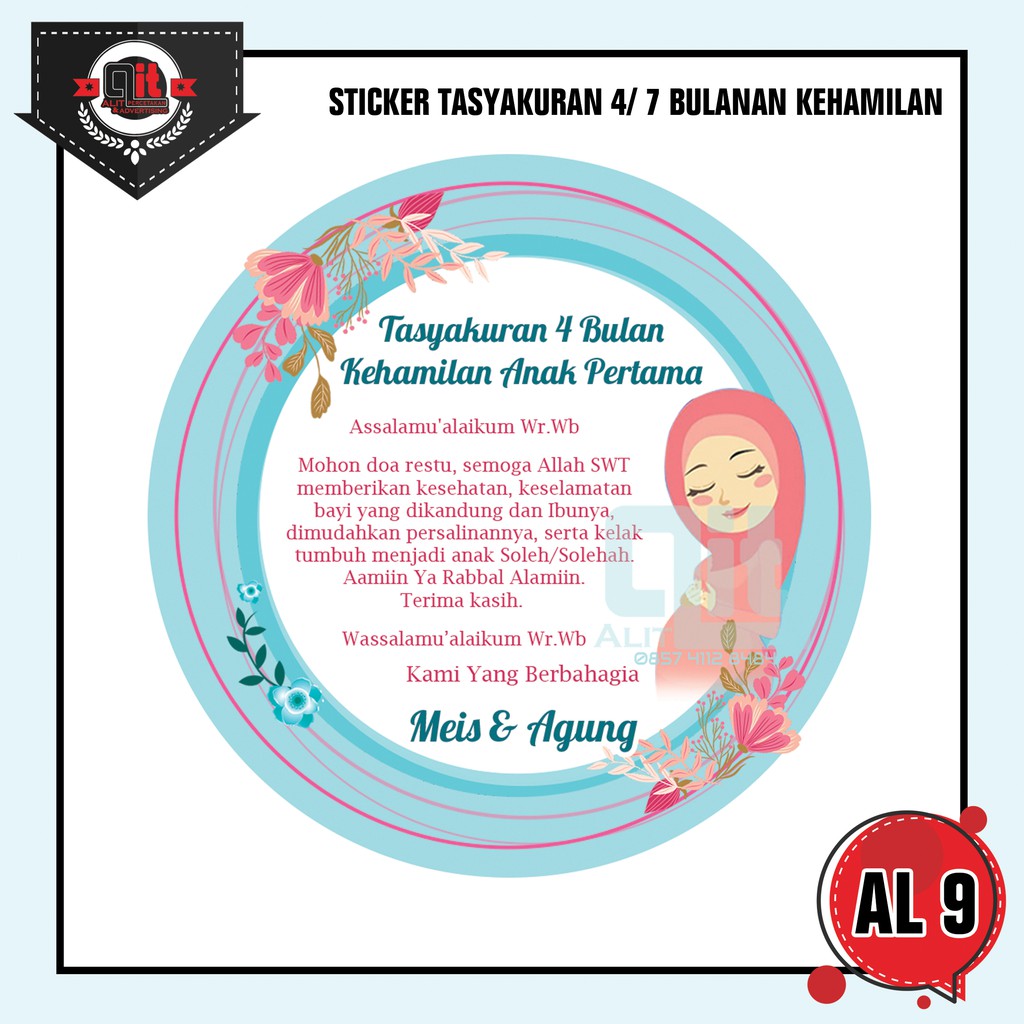 Jual STICKER TASYAKURAN 4 BULAN KEHAMILAN | Shopee Indonesia