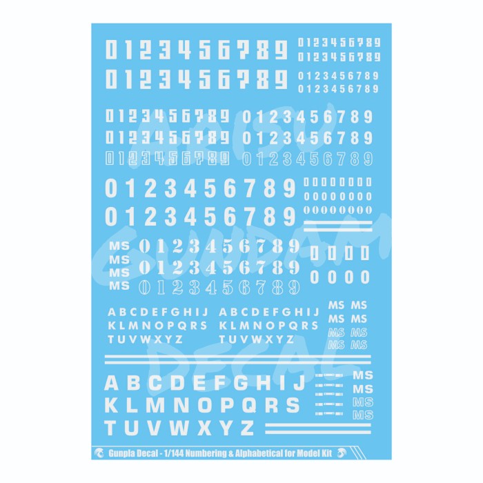 Jual Water Slide Decal Number & Alphabetical 1/144 White | Shopee Indonesia