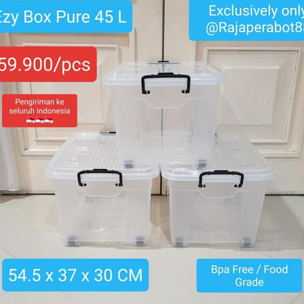 Jual Container Box / Kotak Penyimpanan Ezy cb 45 L Bening/Transparan ...