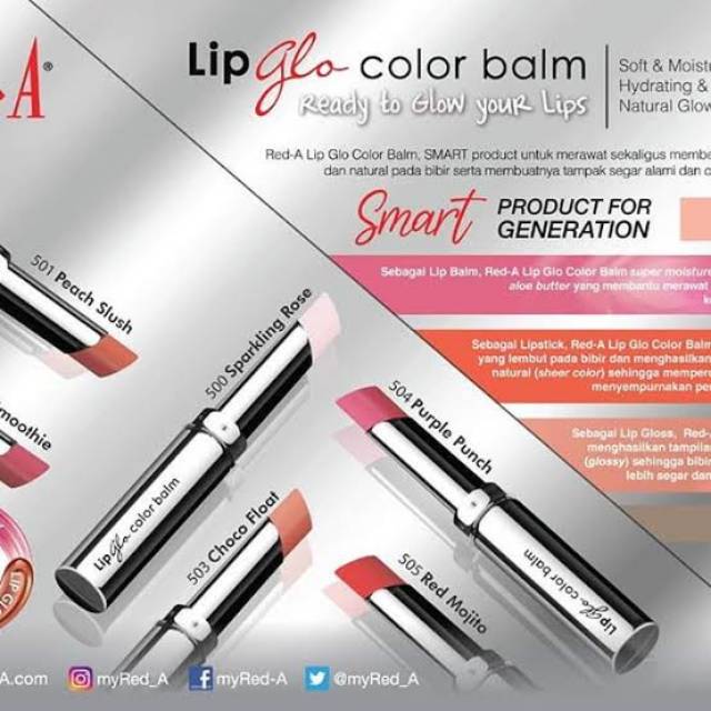 Jual Red-A Lip Glo Color balm | Shopee Indonesia