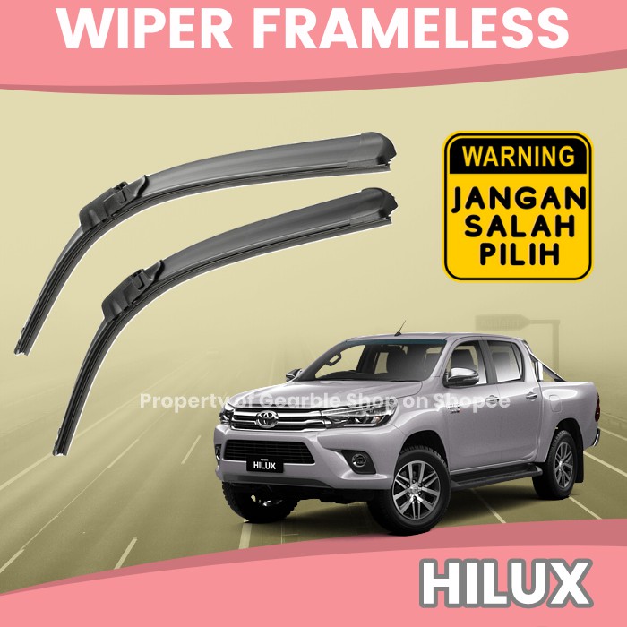 Jual WIPER MOBIL HILUX WIPER DEPAN HILUX KARET WIPER KACA MOBIL FRAMELESS HILUX SEPASANG SATU 1 ...
